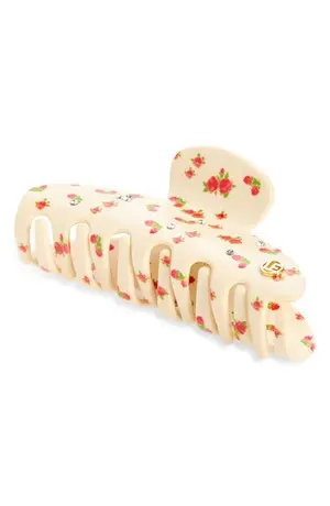 L. Erickson Greta Floral Claw Clip - Red