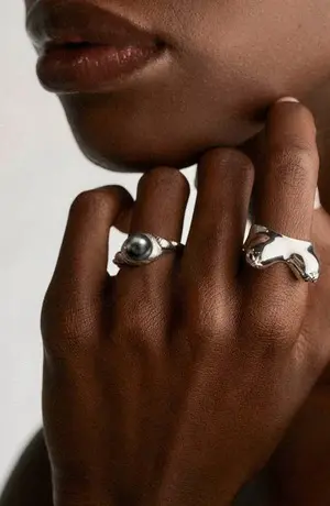 AWE INSPIRED Adorned Sterling Silver Pearl Ring