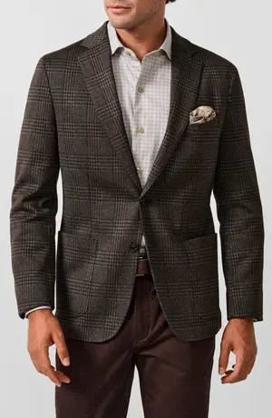 David Donahue Cotton Blend Sport Coat - Brown