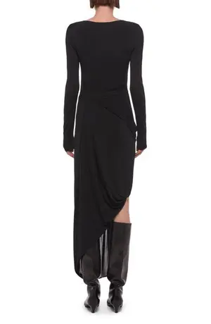 Helmut Lang Drape Long Sleeve Maxi Dress