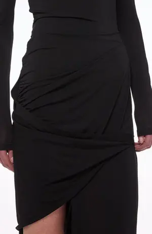 Helmut Lang Drape Long Sleeve Maxi Dress