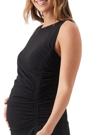 RIPE MATERNITY Erika Ruched Sleeveless Maternity Dress