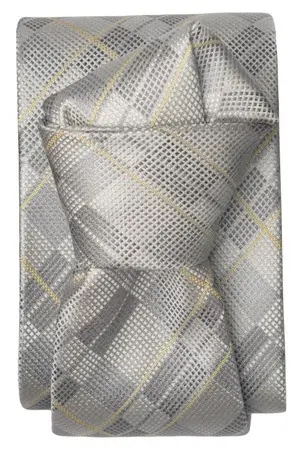 ELIZABETTA Moscatosilk Jacquard Tie For - Grey