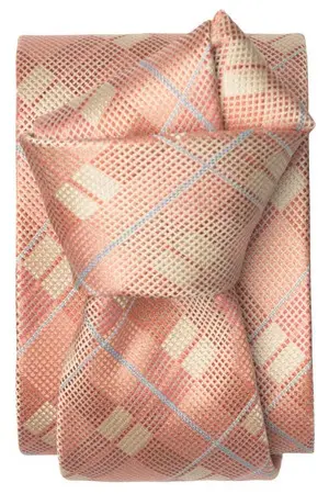 ELIZABETTA Moscatosilk Jacquard Tie For Men Peach