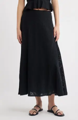 CLEOBELLA Gossamer Midi Skirt - Black