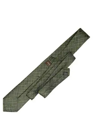 ELIZABETTA Morandiextra Long Silk Jacquard Tie For - Green