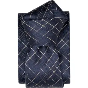 ELIZABETTA Morandiextra Long Silk Jacquard Tie For - Navy