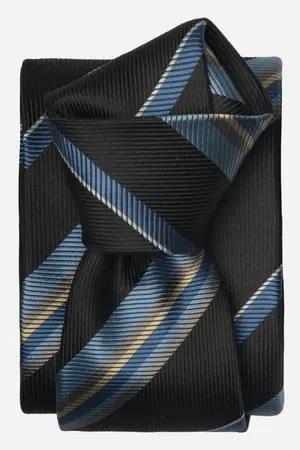 ELIZABETTA Luganoextra Long Silk Jacquard Tie For - Black