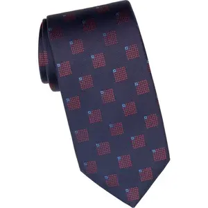 ELIZABETTA Elizabetta Sienasilk Jacquard Tie Navy