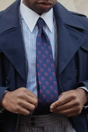 ELIZABETTA Sienasilk Jacquard Tie - Navy