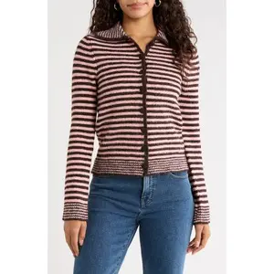 NOBODY'S CHILD Striped Cardigan - Pink