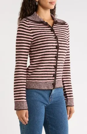 NOBODY'S CHILD Striped Cardigan