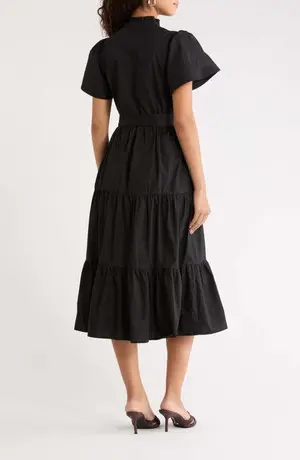 SUGARLIPS Bellucci Cotton Poplin Shirtdress - Black