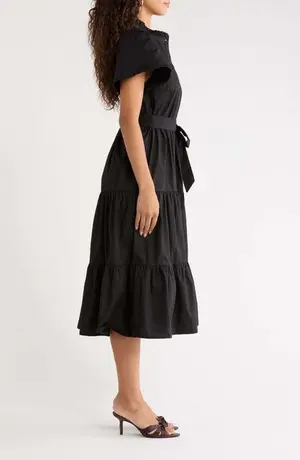 SUGARLIPS Bellucci Cotton Poplin Shirtdress - Black