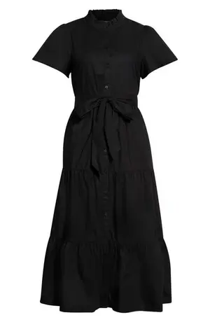 SUGARLIPS Bellucci Cotton Poplin Shirtdress - Black