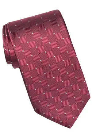 ELIZABETTA Barone Silk Jacquard Neck Tie - Crimson Red