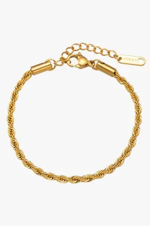 ATOLEA Calvi Rope Chain Anklet Gold