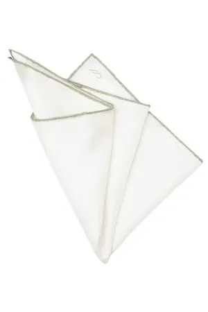 ELIZABETTA Mont Blancsilk Pocket Square For - Light Sage