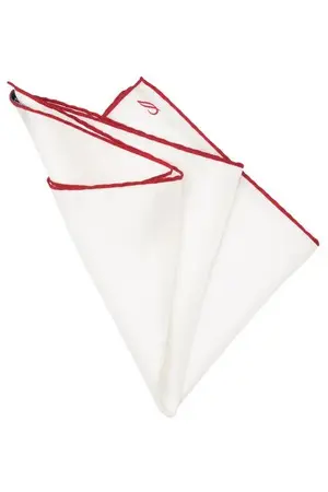 ELIZABETTA Mont Blancsilk Pocket Square For Men Red