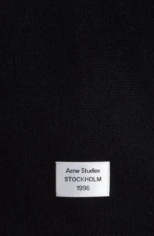 Acne Studios Kassias Cashmere Logo Beanie - Black