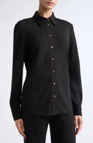 Lafayette 148 New York Long Sleeve Button Down Shirt