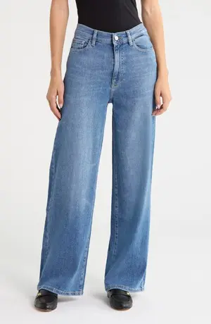 Warp + Weft High Waist Wide Leg Jeans - Blue Mist