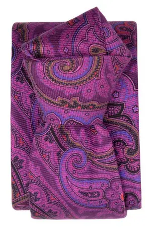 ELIZABETTA Cosimoprinted Silk Tie For Men Magenta