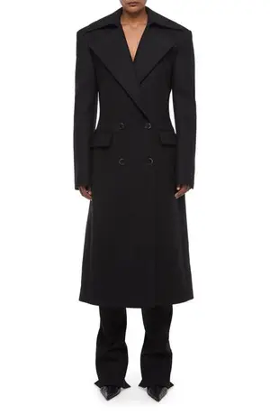 Helmut Lang Sculptural Wool Blend Coat