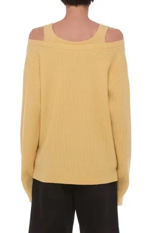 Helmut Lang Double Layer Wool Sweater - Cornsilk