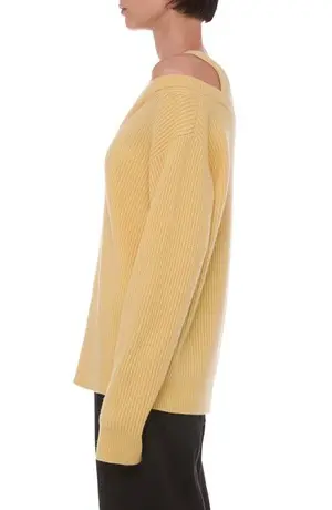 Helmut Lang Double Layer Wool Sweater - Cornsilk