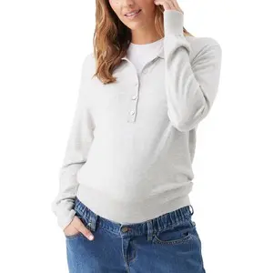RIPE MATERNITY Piper Polo Nursing Knit Sweater