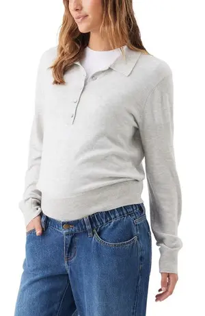 RIPE MATERNITY Piper Polo Nursing Knit Sweater