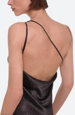 Helmut Lang Crinkle Satin Maxi Slipdress - Truffle