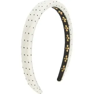 L. Erickson Elora Polka Dot Headband - White/black