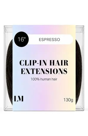 LOCKS AND MANE 16-inch Clip-in Human Hair Extensions Espresso