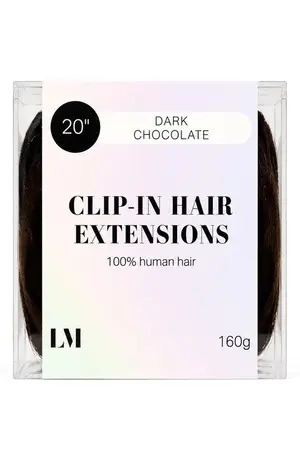 LOCKS AND MANE 20-inch Human Hair Clip-in Extensions - Dark Chocolate
