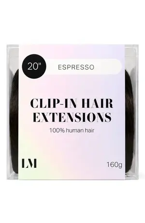 LOCKS AND MANE 20-inch Human Hair Clip-in Extensions - Espresso