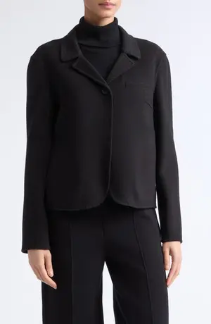 Lafayette 148 New York Wool & Cashmere Notch Lapel Blazer - Black