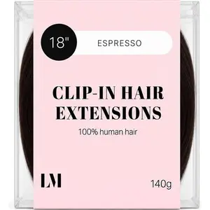 LOCKS AND MANE 18-inch Clip-in Human Hair Extensions Espresso