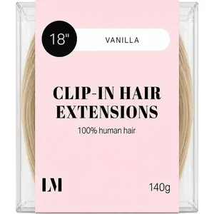 LOCKS AND MANE 18-inch Clip-in Human Hair Extensions Vanilla