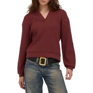 PROJECT SOCIAL T Pacific Collared Pullover Dark Cherry