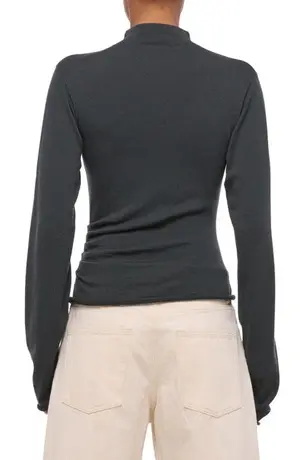 Helmut Lang Cutout Wool Blend Rib Sweater