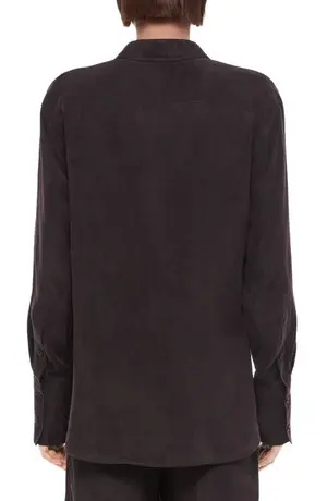 Helmut Lang Fluid Drape Button Front Shirt - Truffle