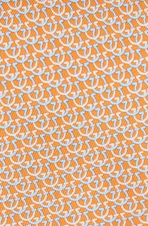 FERRAGAMO Cerchio Gancini Print Silk Neck Tie