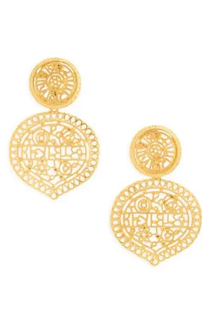 KENNETH JAY LANE En Filigree Drop Earrings - Gold