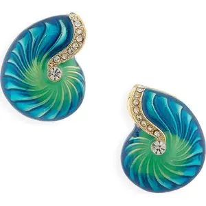 KENNETH JAY LANE Enamel Shell Earrings - Lapis