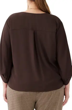 Karen Kane Blouson Sleeve Tie Front Top