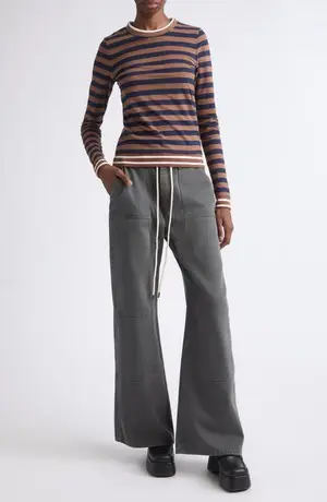 Monse Washed Double Waistband Wide Leg Jeans