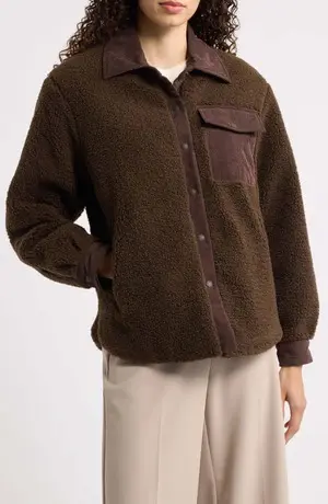 SAVE THE DUCK Sayaka High Pile Fleece Jacket - Soil Brown