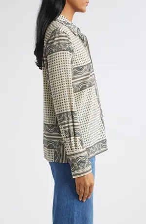 Veronica Beard Monique Mixed Paisley Silk Blend Shirt